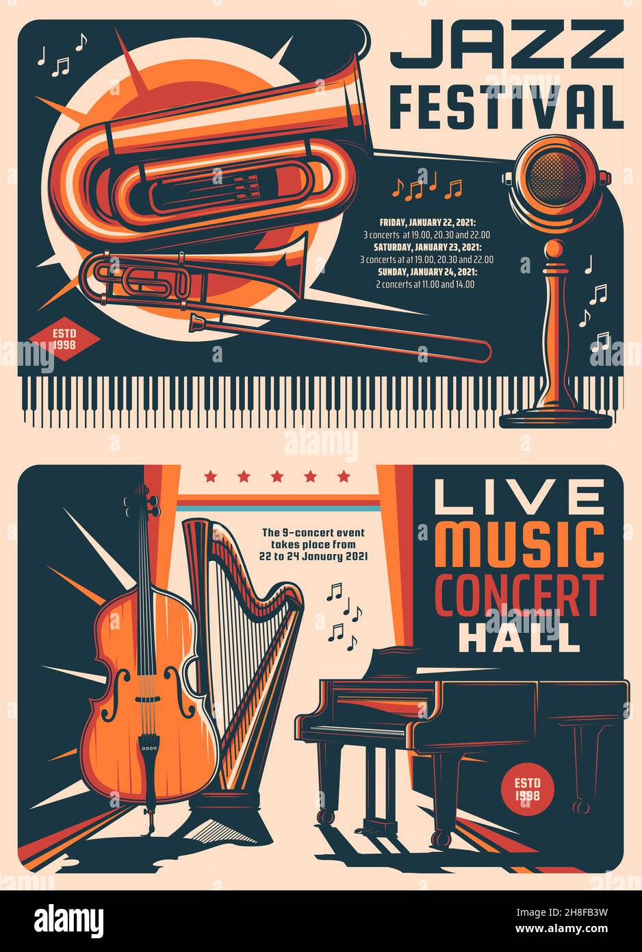 Music hall poster Banque d'images vectorielles - Alamy