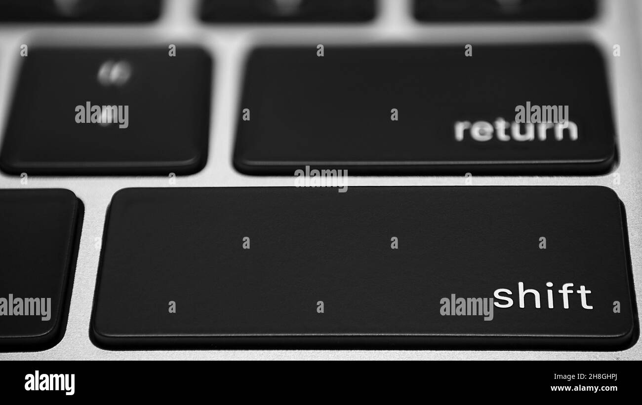 Symbole du bouton maj Banque d'images noir et blanc - Alamy