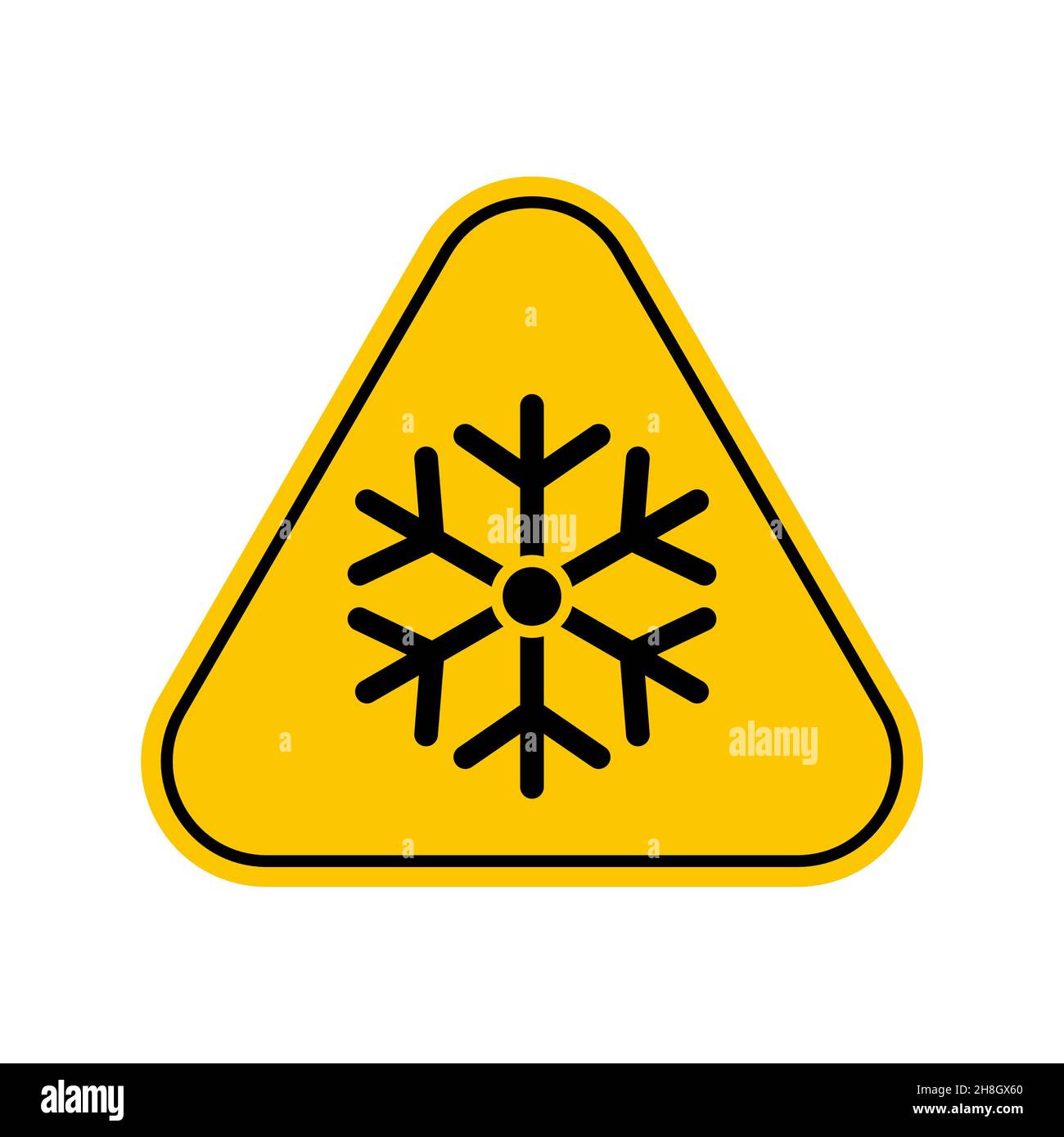 Symbole de danger de basse température.Illustration vectorielle d'un ...