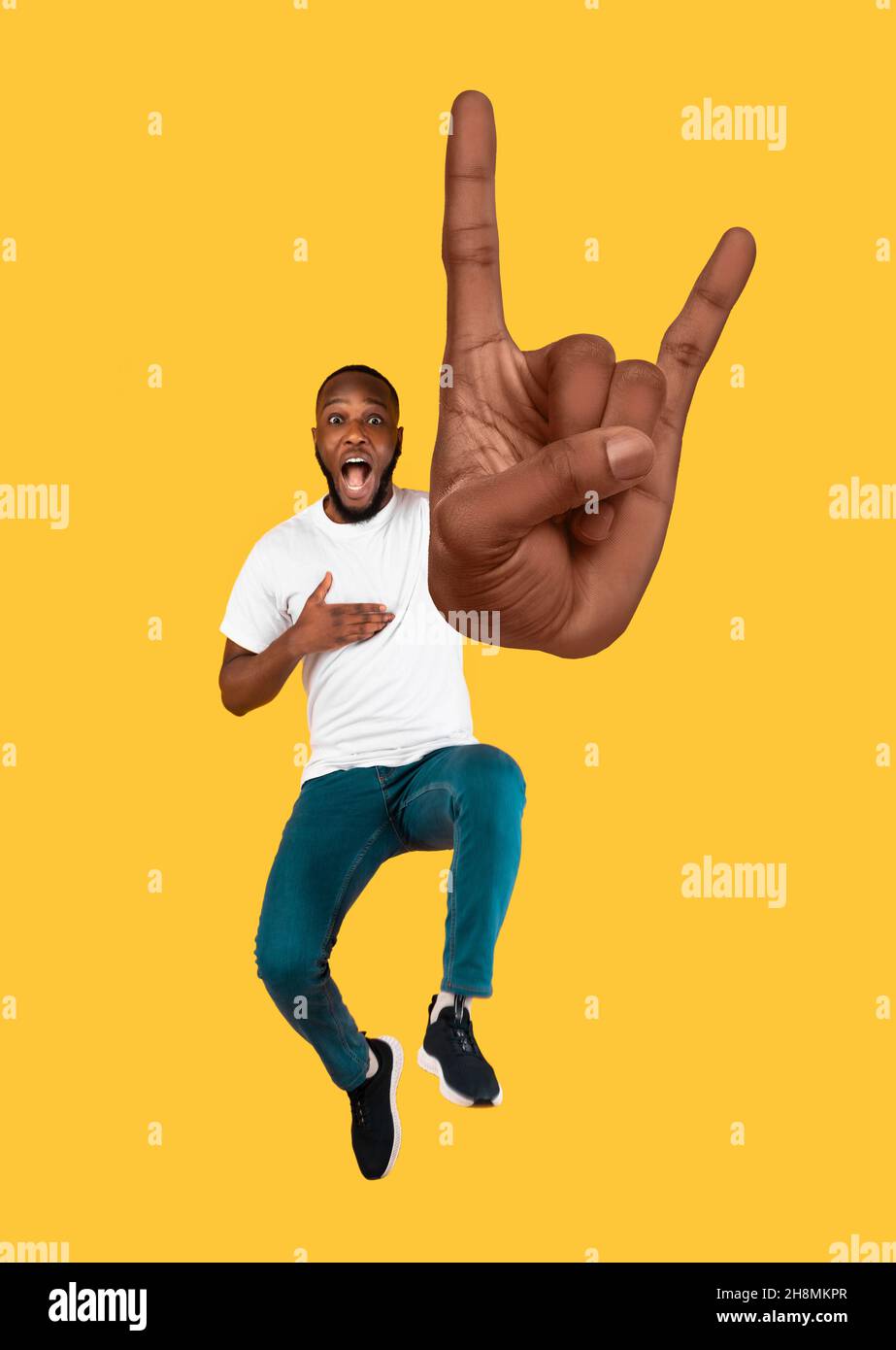 Rock sur le geste de la main Banque de photographies et d’images à ...