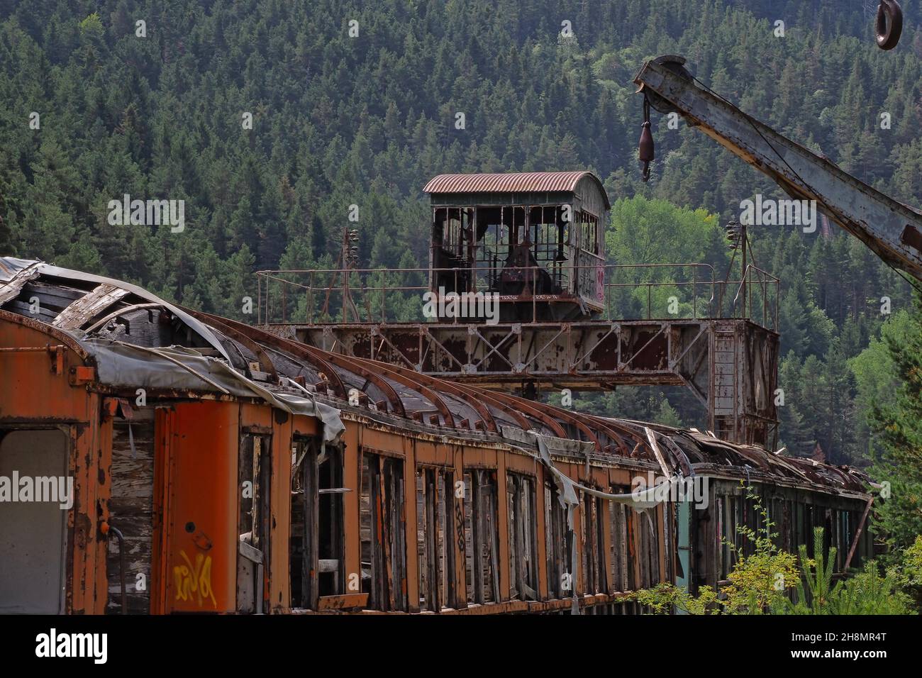 Station frontière Canfranc, station de transport, frontière franco ...