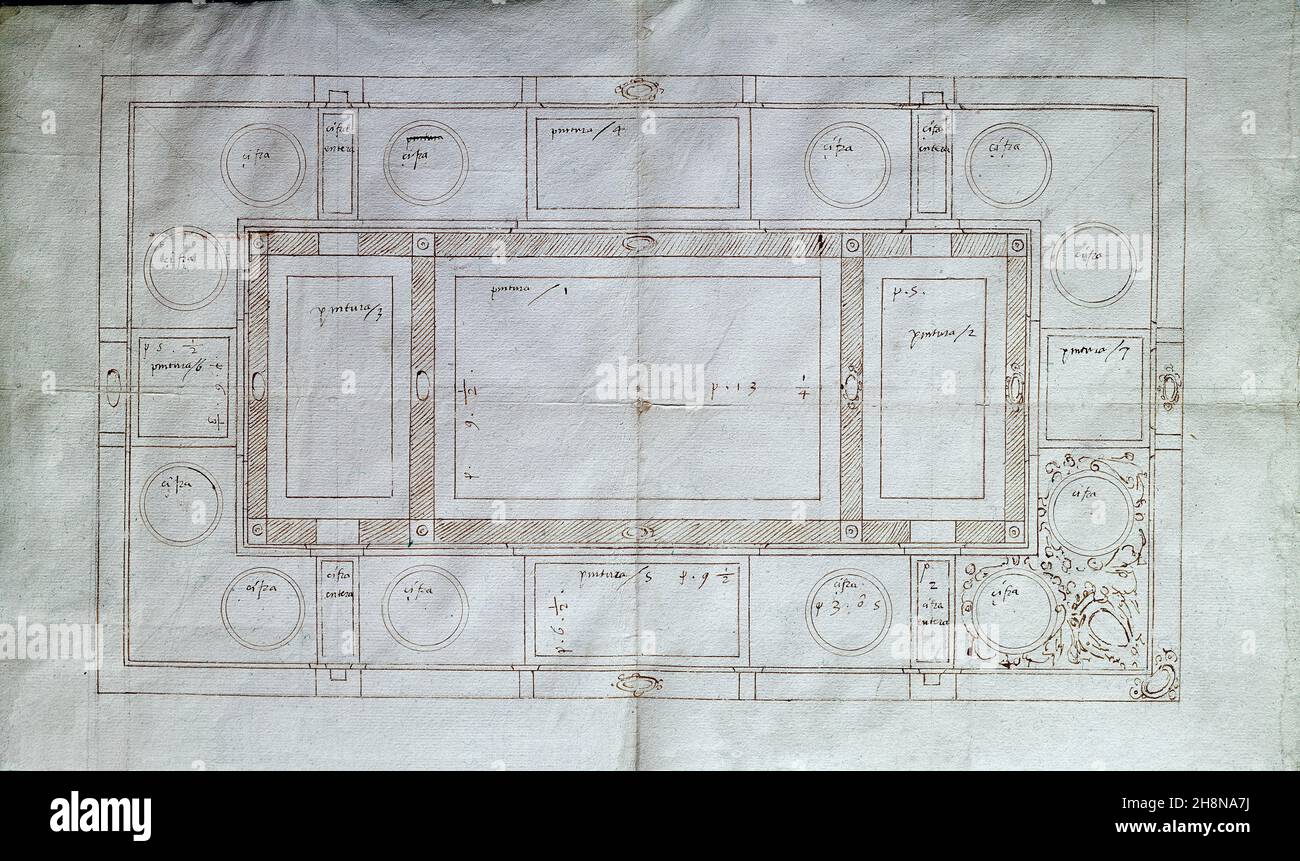 PLANO DEL TECHO DE LA SALA DE BATALLAS DEL PALACIO DUQUE DEL INFANTADO ...
