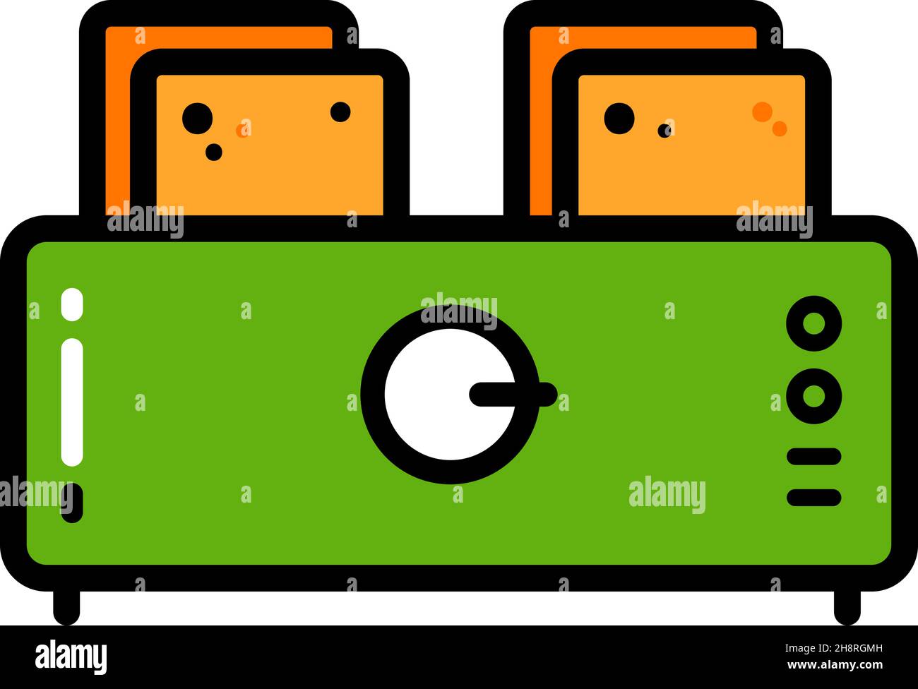 Icône, signe ou symbole de couleur du grille-pain.Pictogramme haut de ...