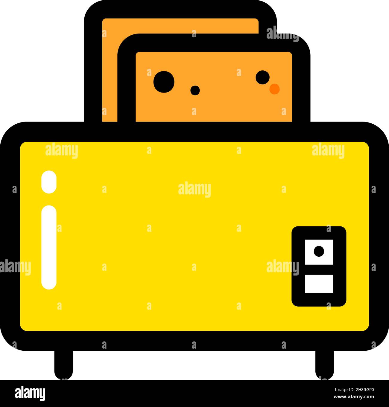 Icône, signe ou symbole de couleur du grille-pain.Pictogramme haut de ...