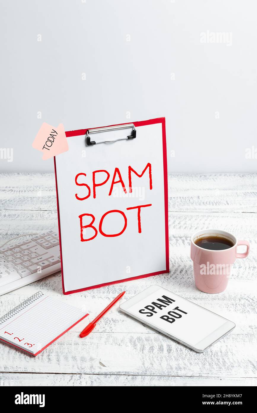 Légende de texte présentant Spam Bot.Approche d'affaires Programme ...