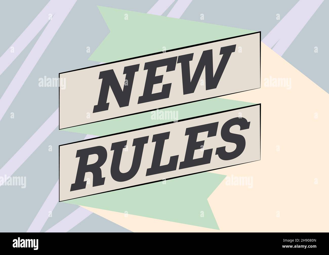 Affiche affichant les nouvelles règles.Mot pour récemment un d'un ...