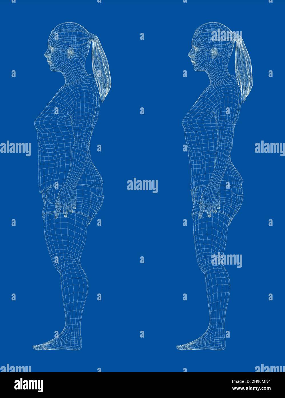 Illustration body female background before after weight loss or gain ...