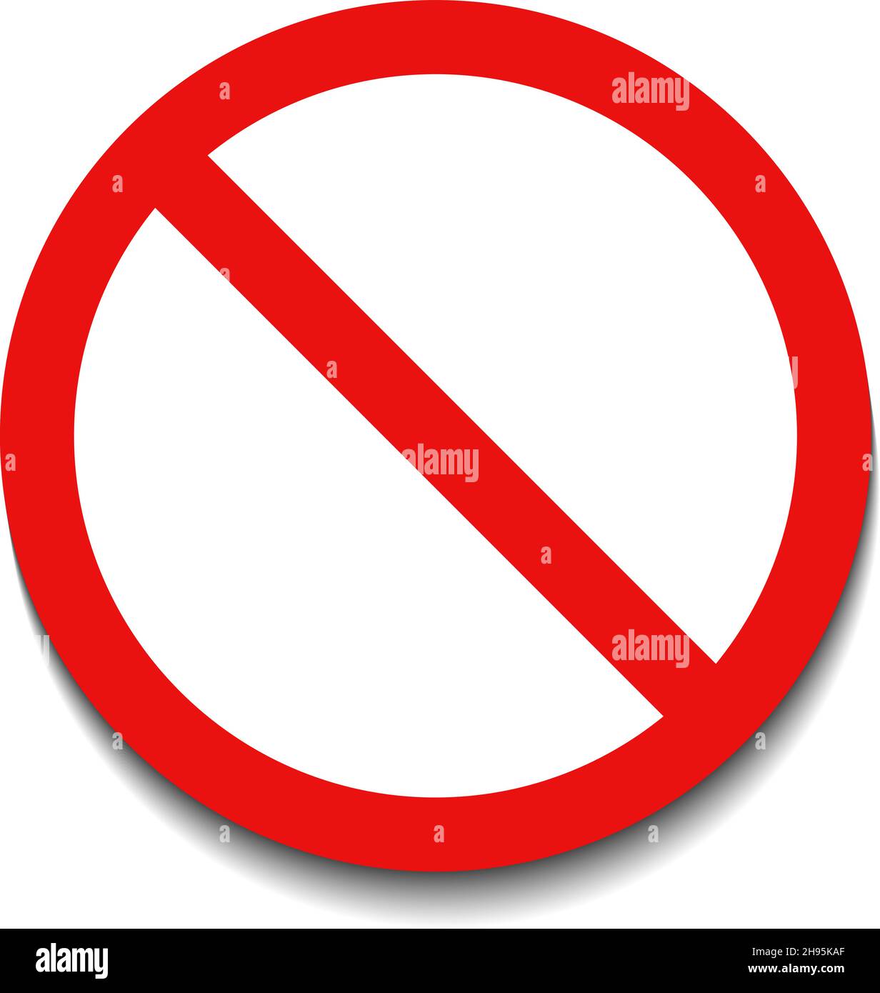 Signe rond interdit vide cercle rouge barré, signe non autorisé ...