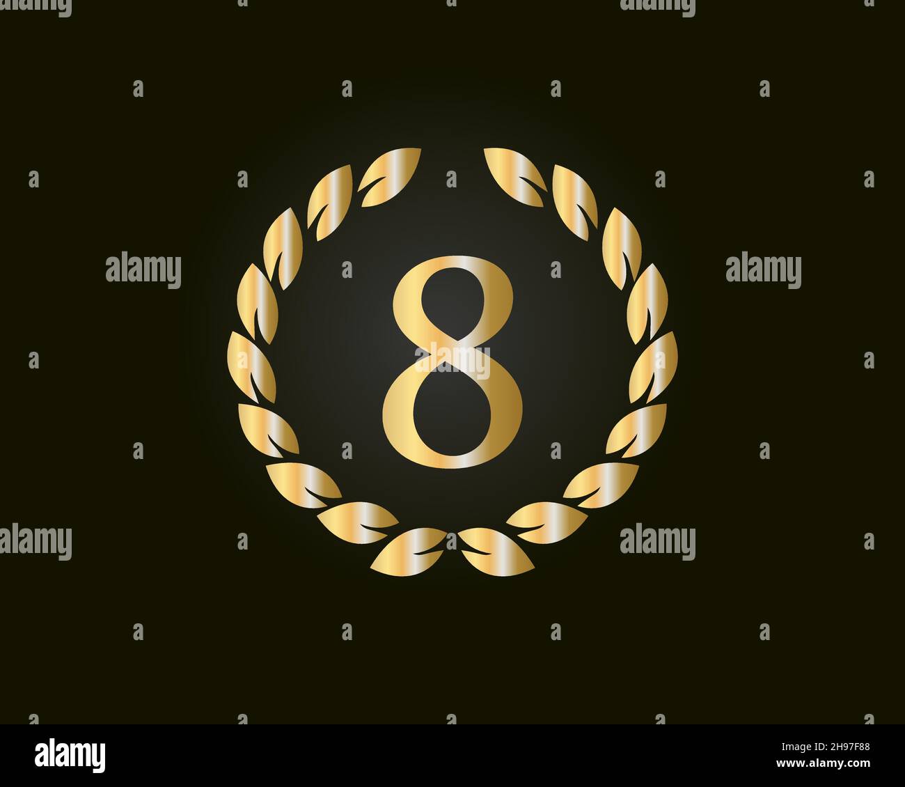 Modèle de logo de la bague du 8e anniversaire.Logo du 8e anniversaire ...