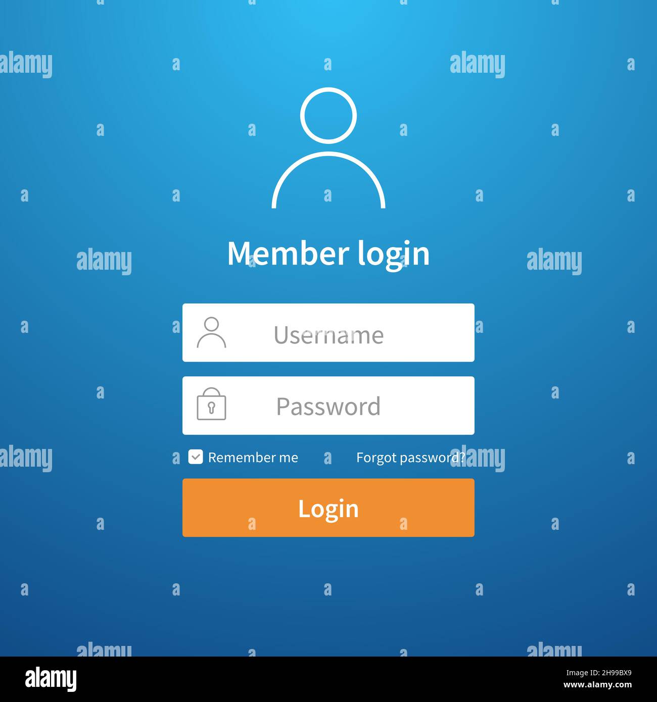 Login form Banque d'images vectorielles - Alamy