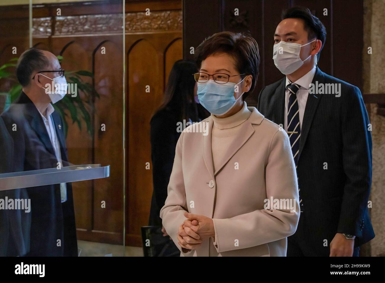 Hong Kong, Chine.04e décembre 2021.Carrie Lam, chef de la direction de ...