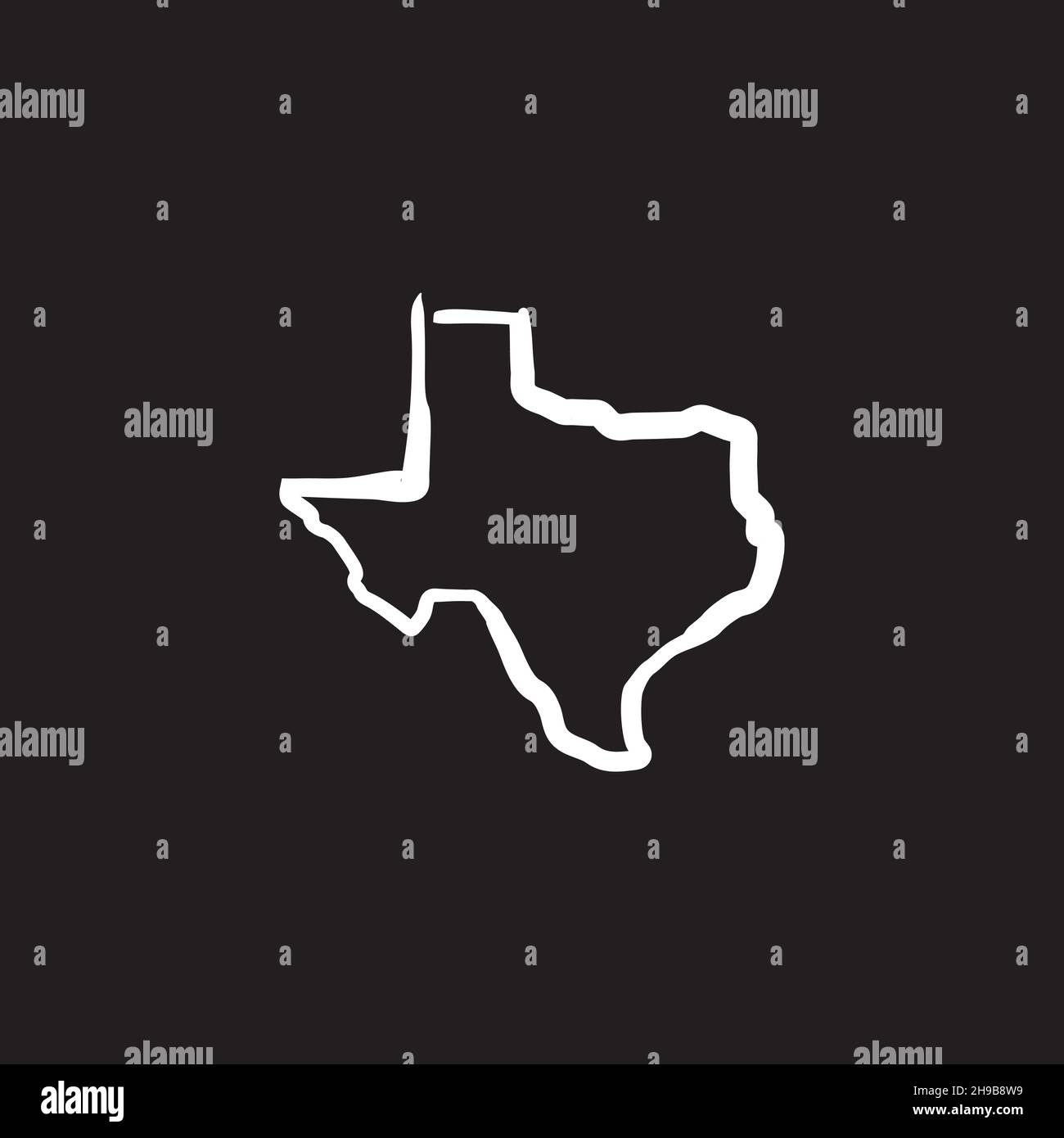 Carte de l'est du texas Banque d'images vectorielles - Alamy