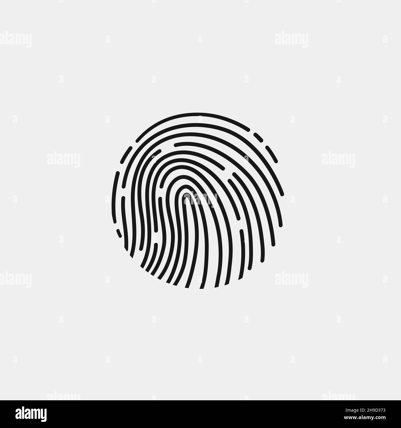 Icône d'empreinte digitale sur fond blanc.Icône de numérisation ...