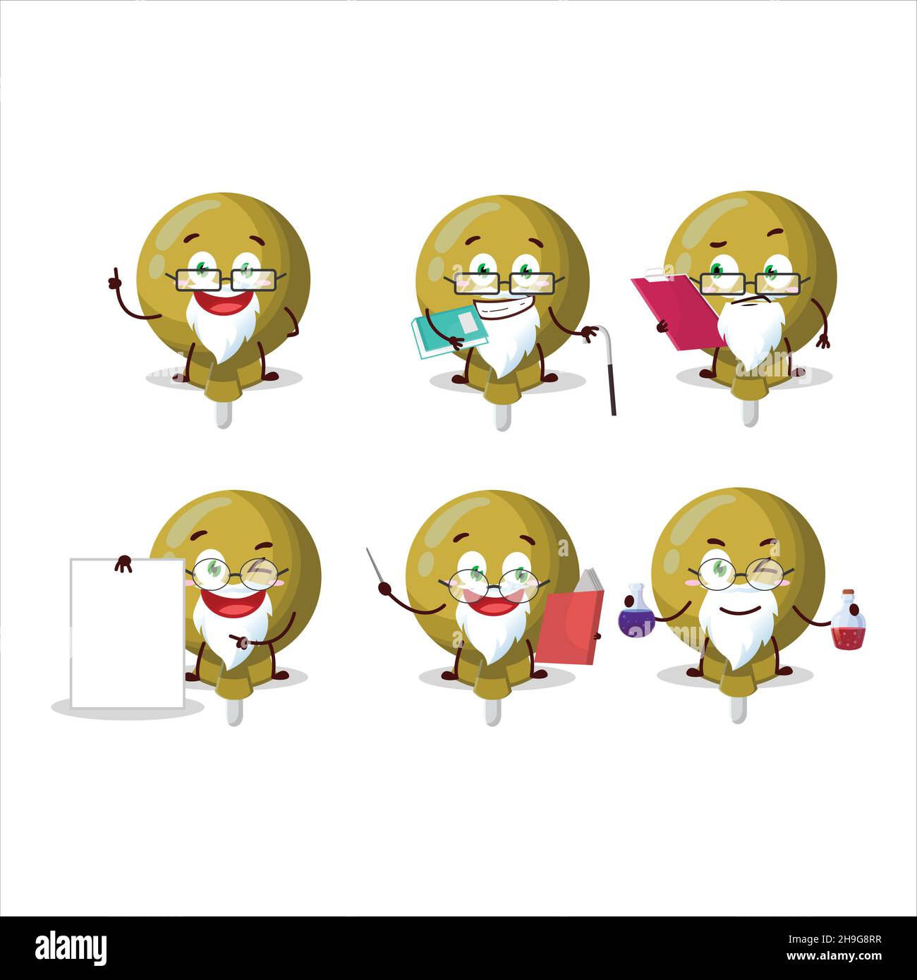 Le professeur jaune lipop enveloppé de personnage de dessin animé ...
