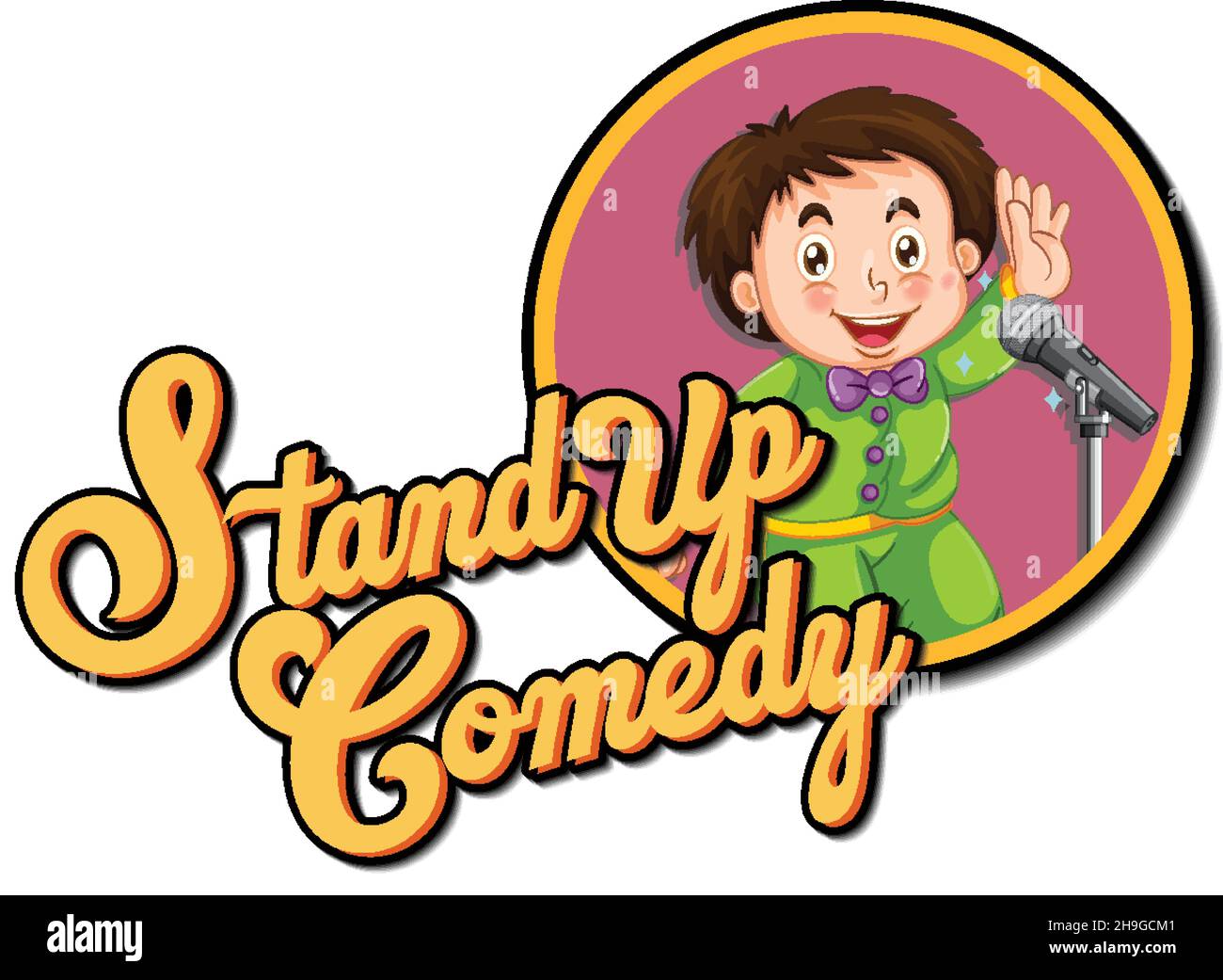 Logo « Stand up Comedy » avec illustration du personnage de dessin ...