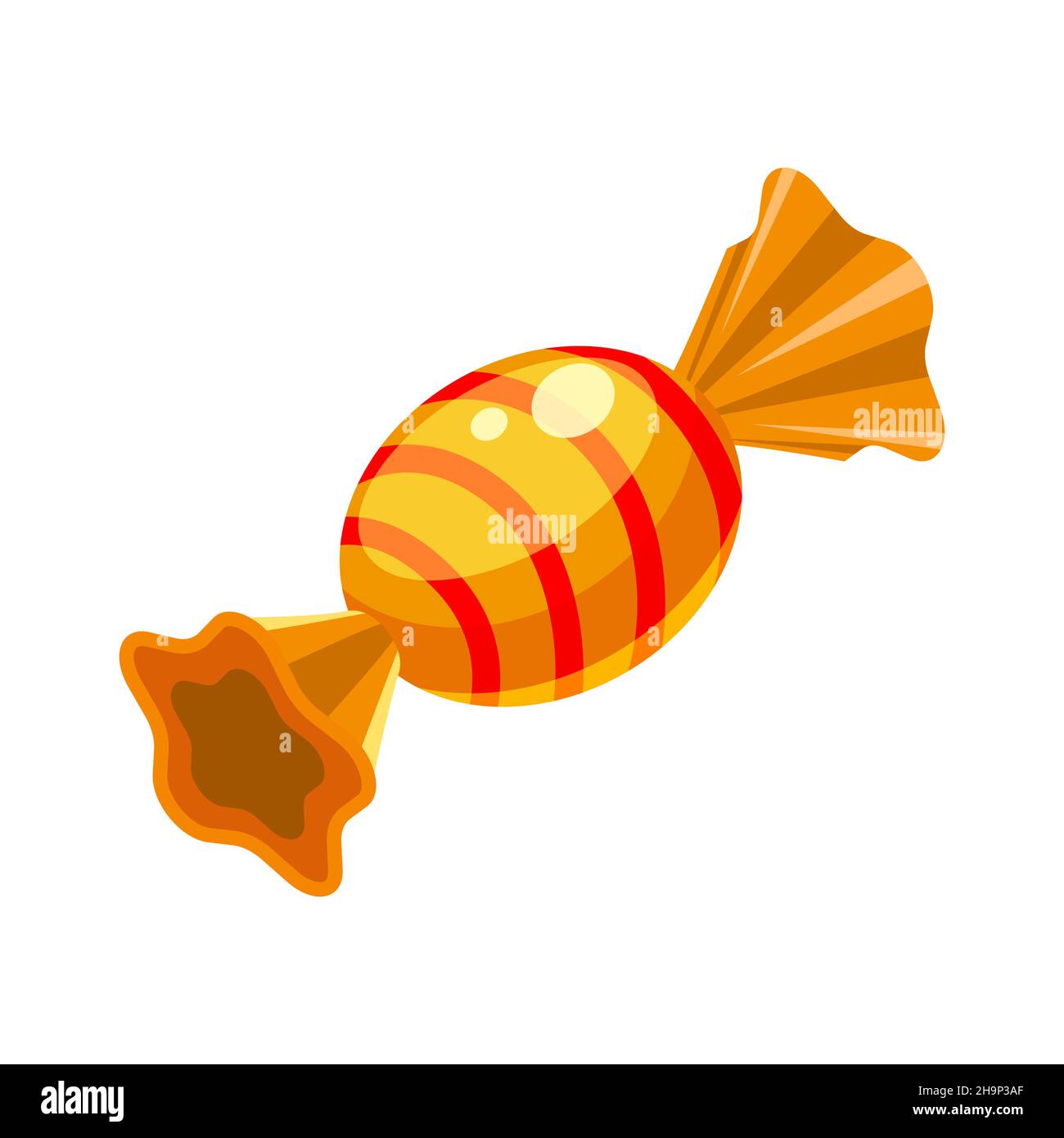 Bonbon isométrique emballage jaune coloré confiserie caramel Lollipop ...