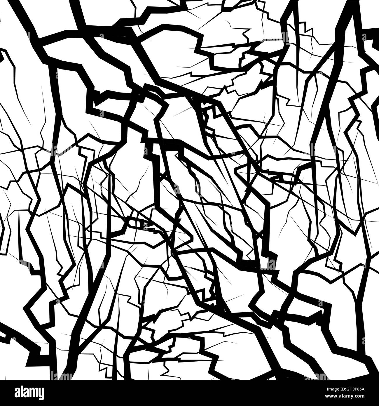 Fissures de paroi isolées sur fond transparent. Surface de rupture ...