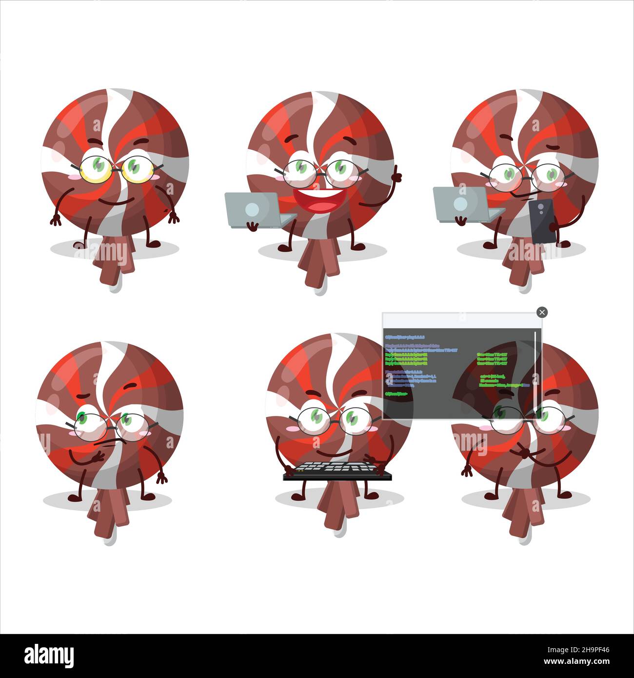 Rouge torsadé lipop enroulé Programmer mignon personnage de dessin ...