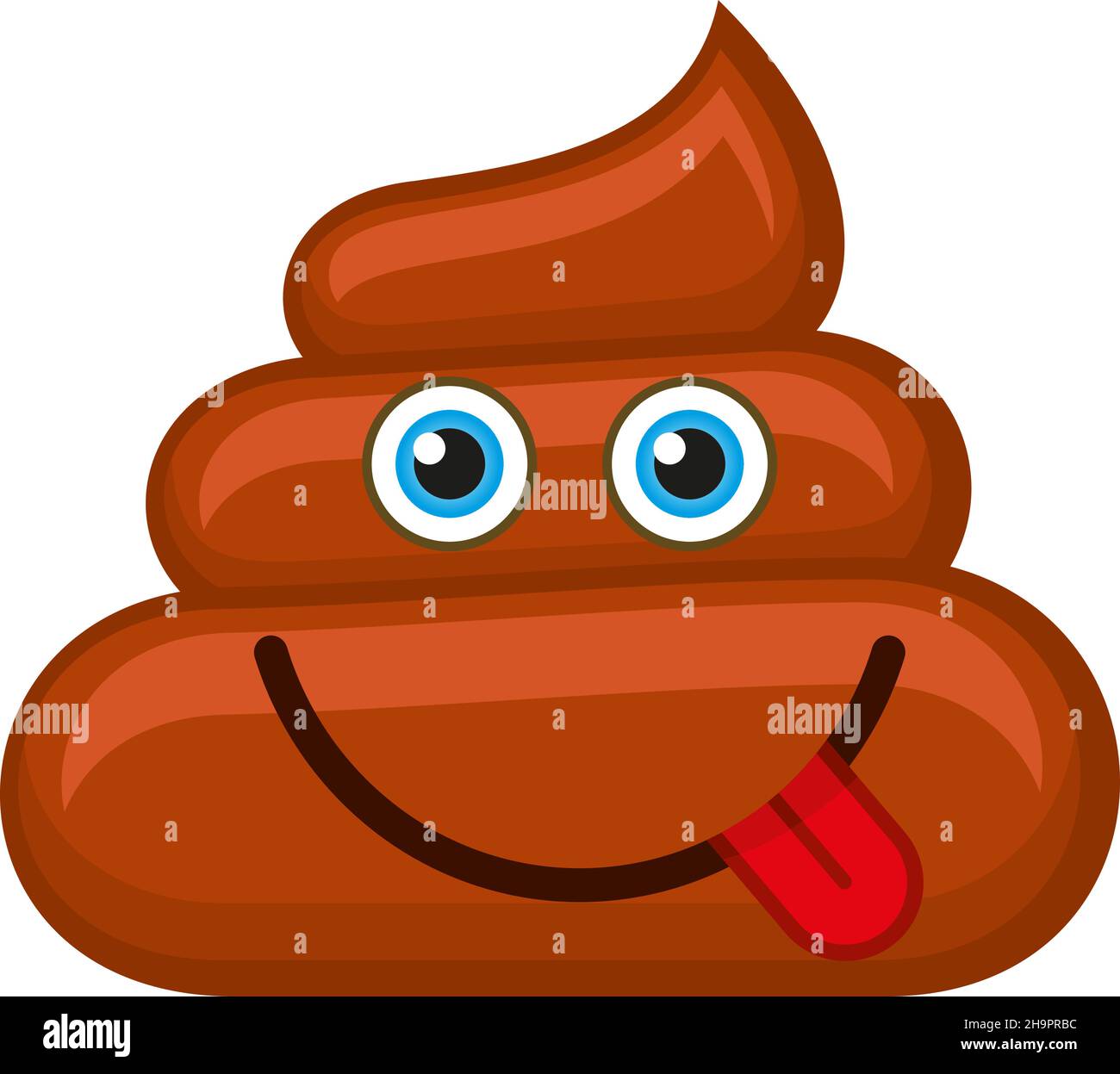 Émoticône de poop délicieux.Le poo a bien aimé.Drôle de dessin animé ...