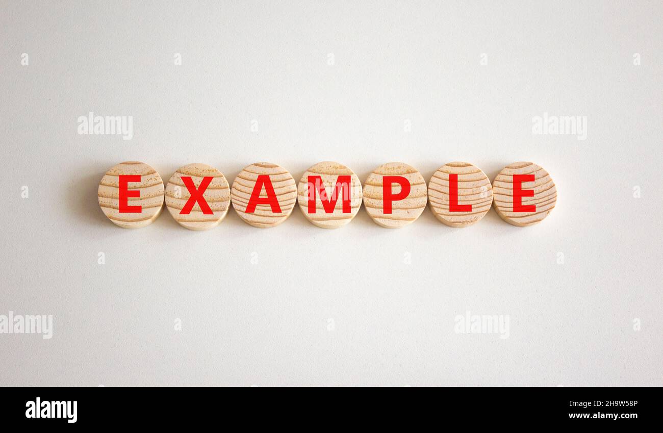Exemple de symbole.Le mot concept exemple sur les cercles en bois ...