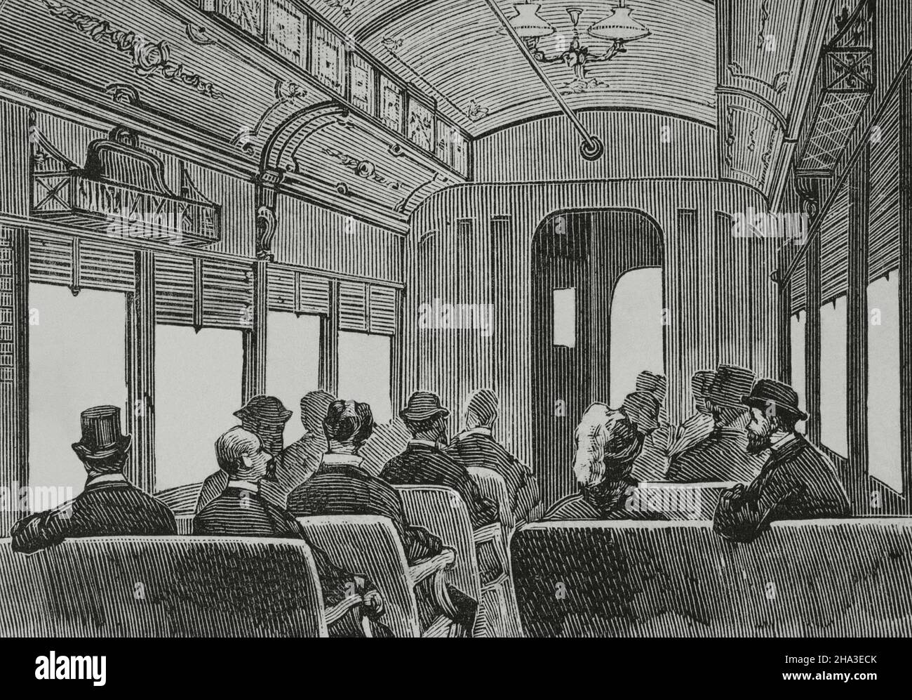 Interior of first class train carriage Banque de photographies et d ...