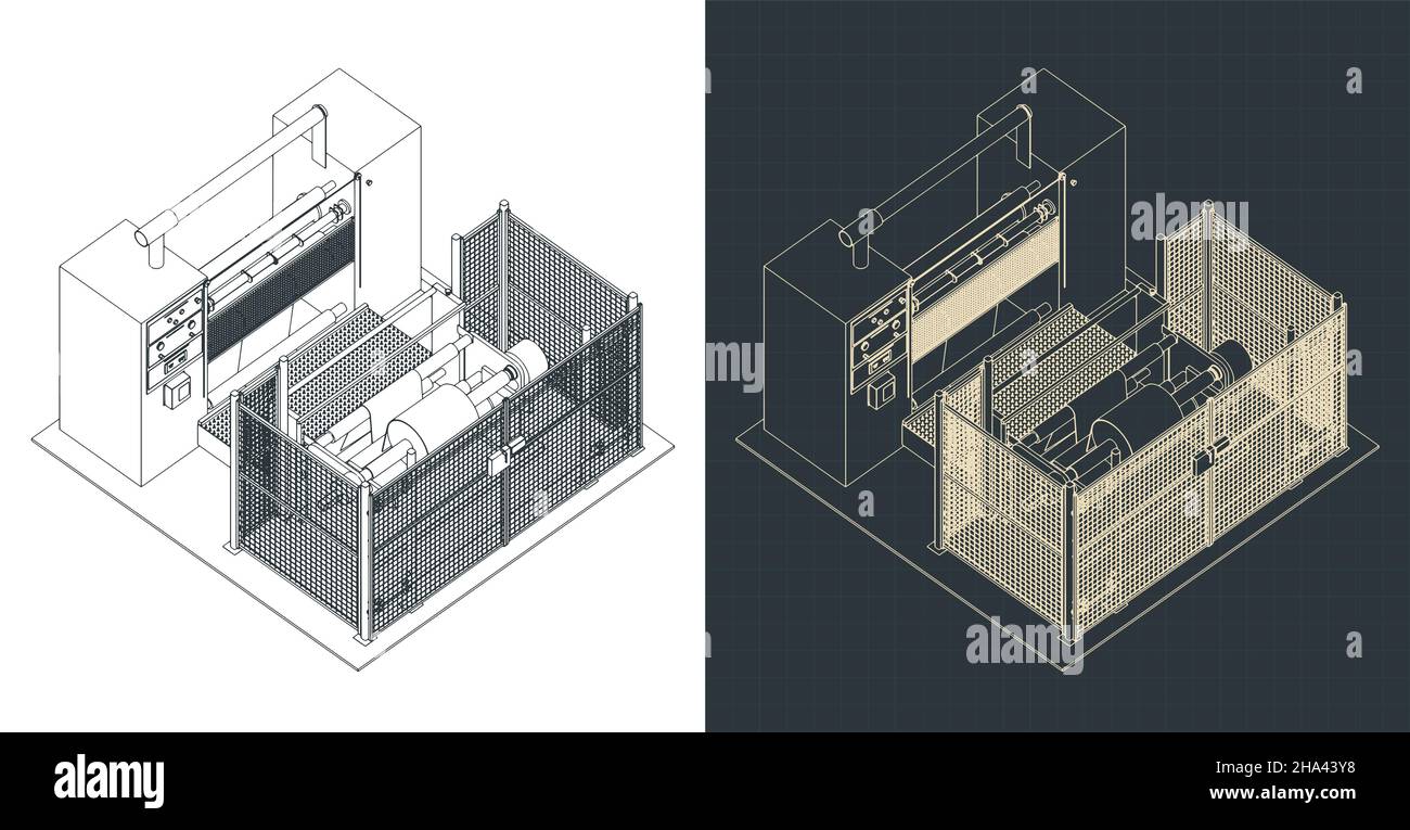 Illustration vectorielle stylisée d'un schéma isométrique d'équipement ...