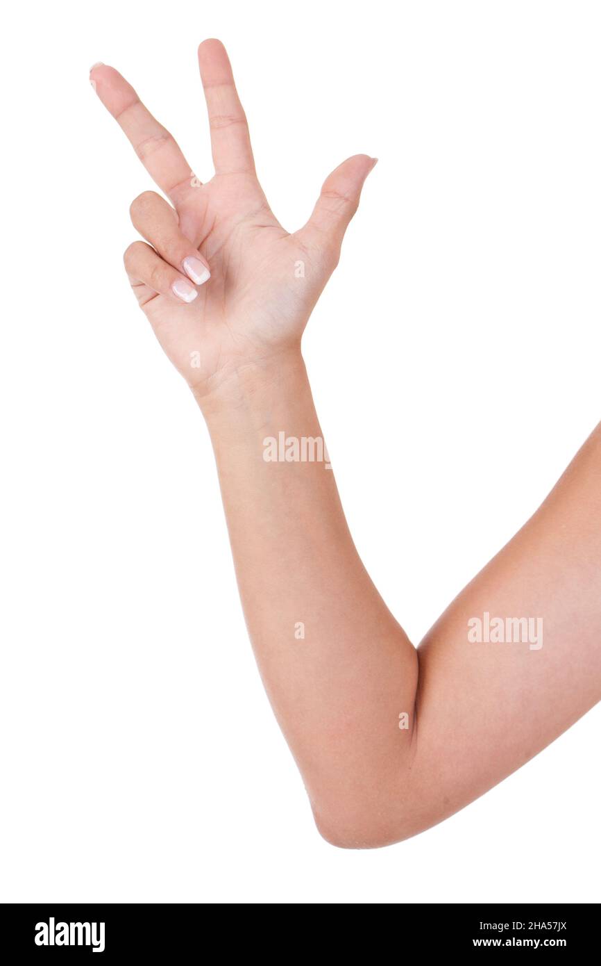 3 doigts signe et signification Banque de photographies et d’images à ...