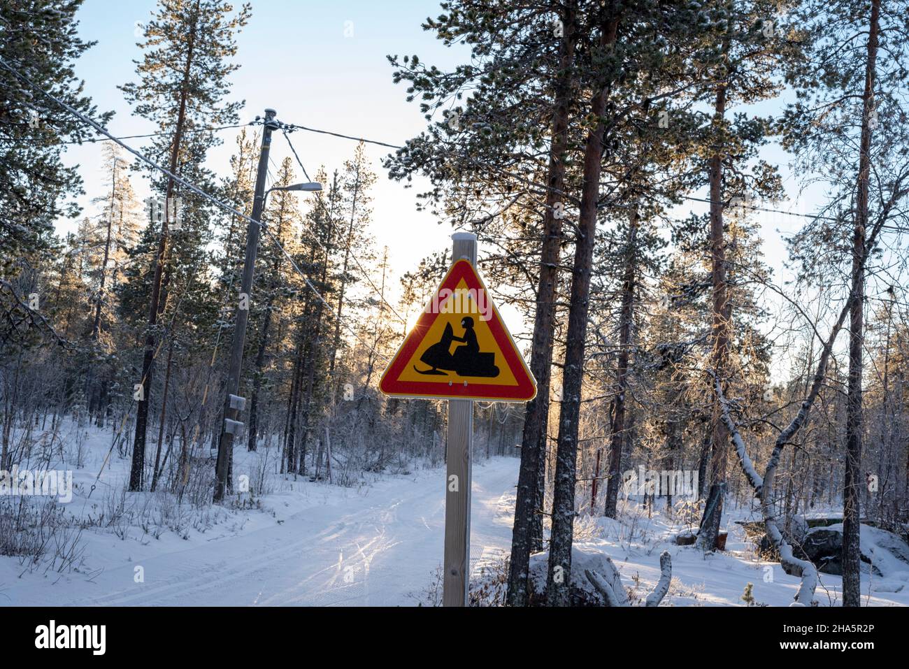 Panneau de signalisation d'avertissement de motoneige Banque de ...