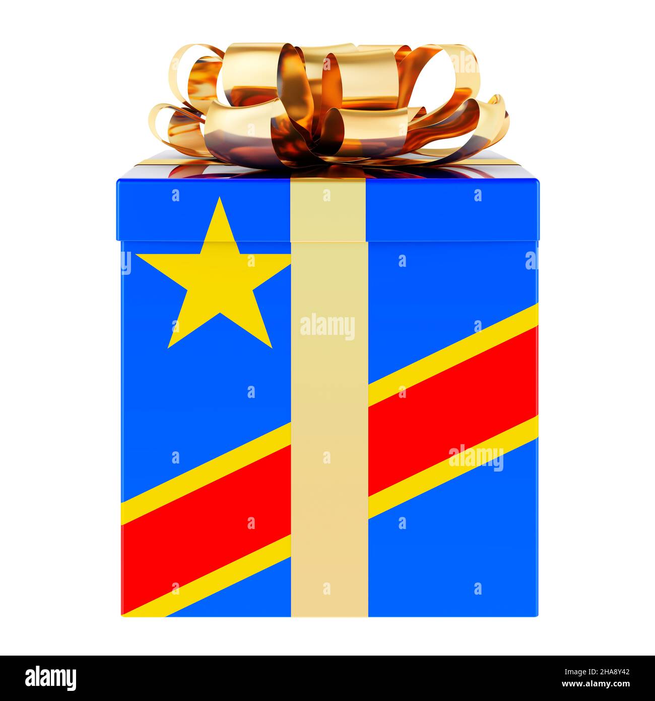 Boîte cadeau avec drapeau de la République démocratique congolaise ...