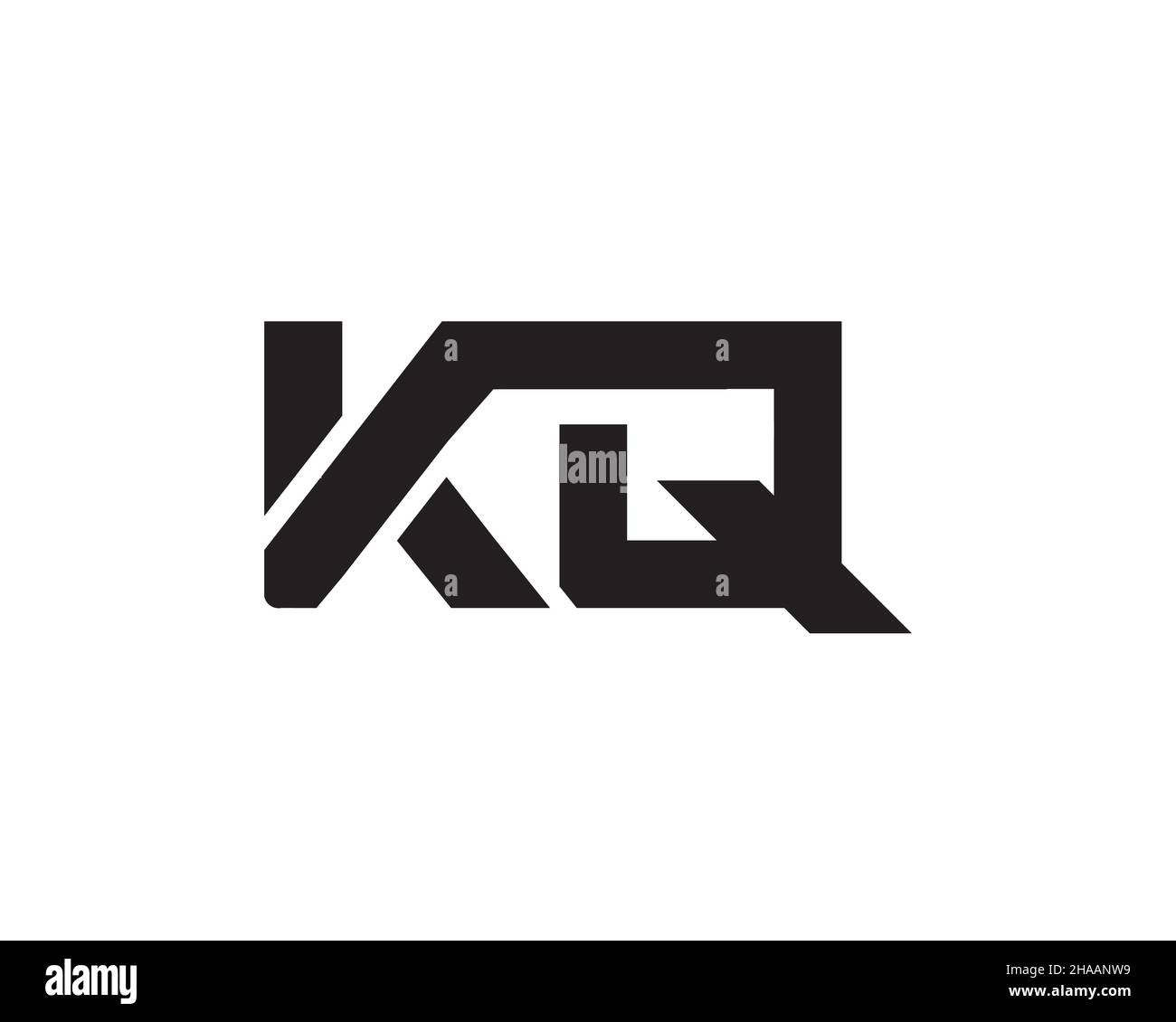 Modèle de conception du logo KQ de la lettre initiale.Logo KQ Image ...