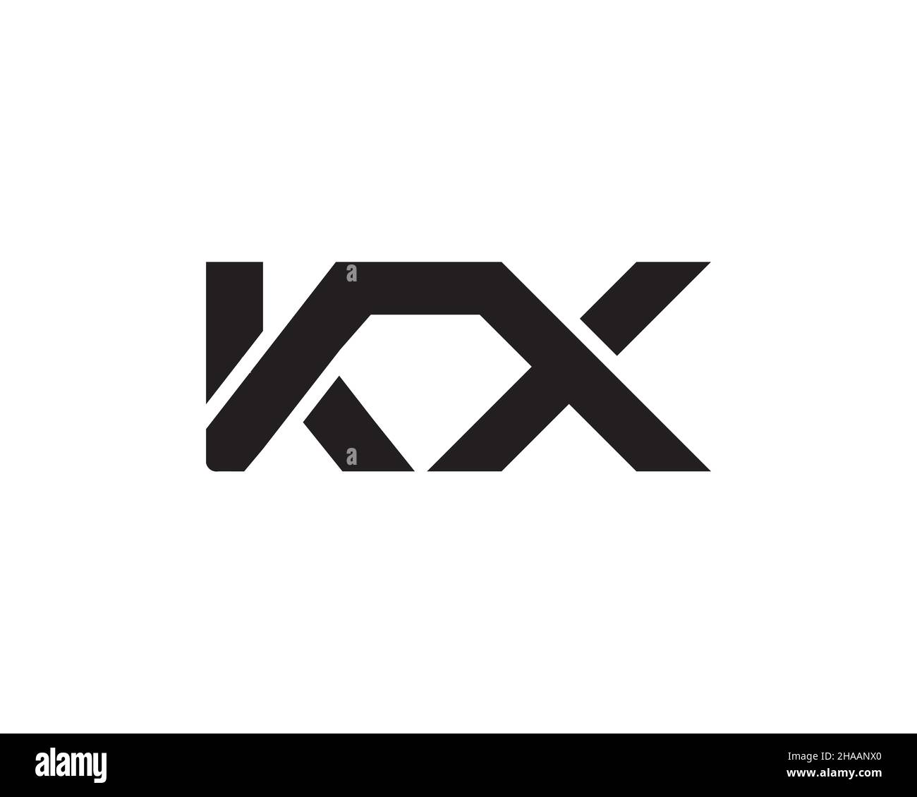 Design minimaliste du logo KX, logo de la lettre KX avec un design ...