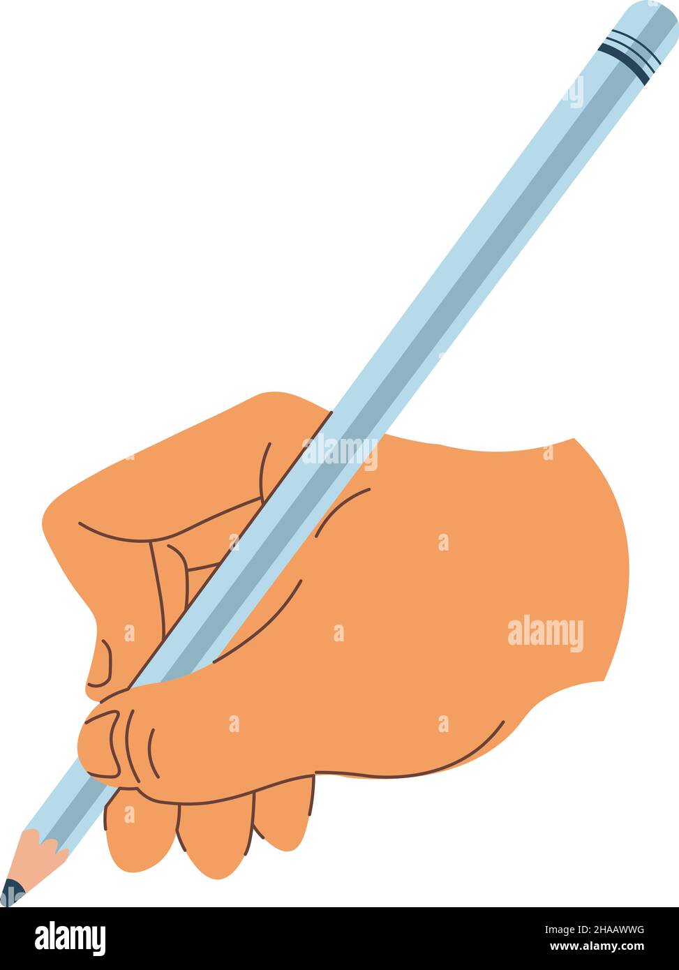 Main avec crayon, écriture ou dessin vecteur de compétences Image ...