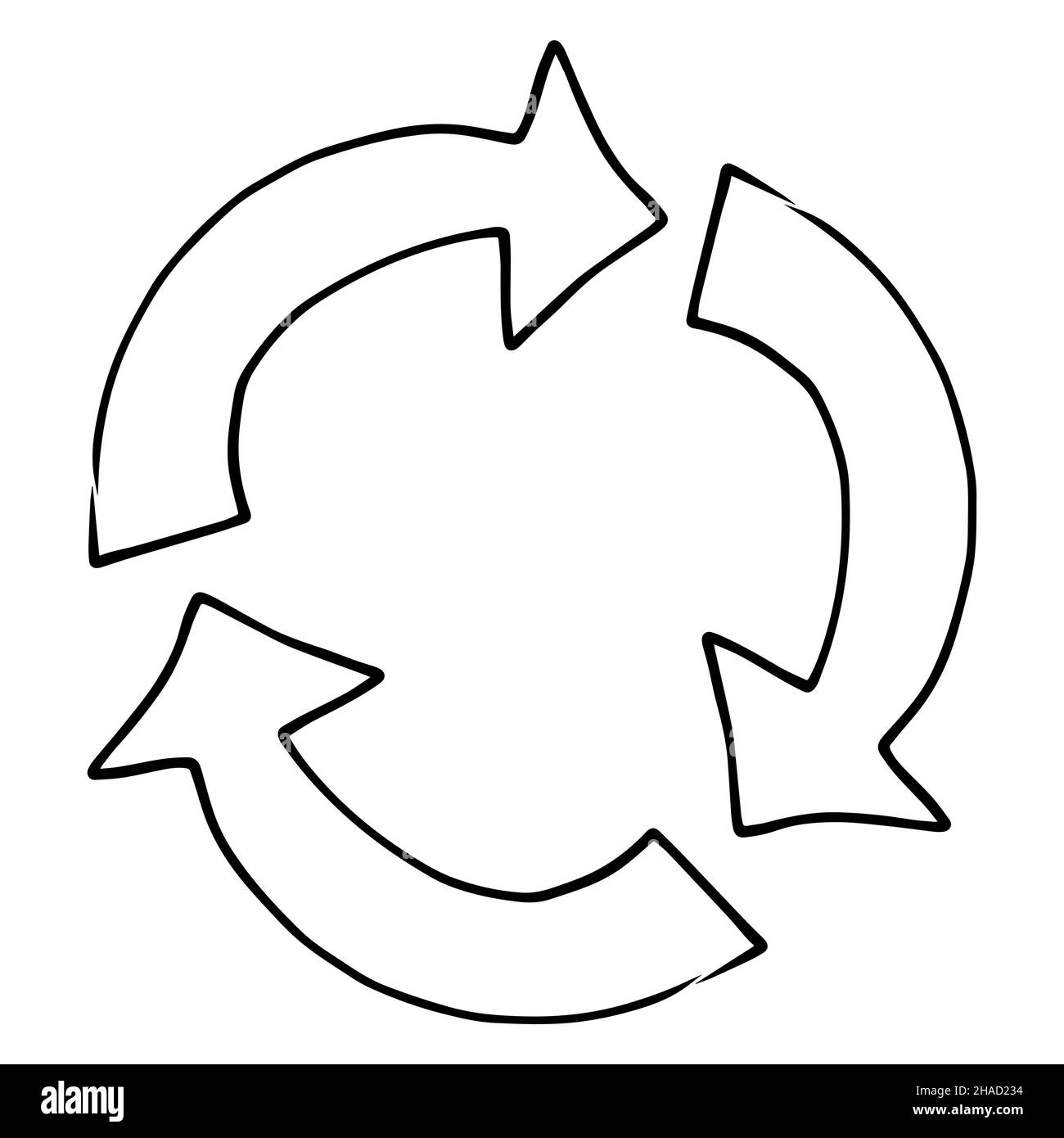 Flèches de cercle tournant sur fond blanc.Actualiser, recharger ...