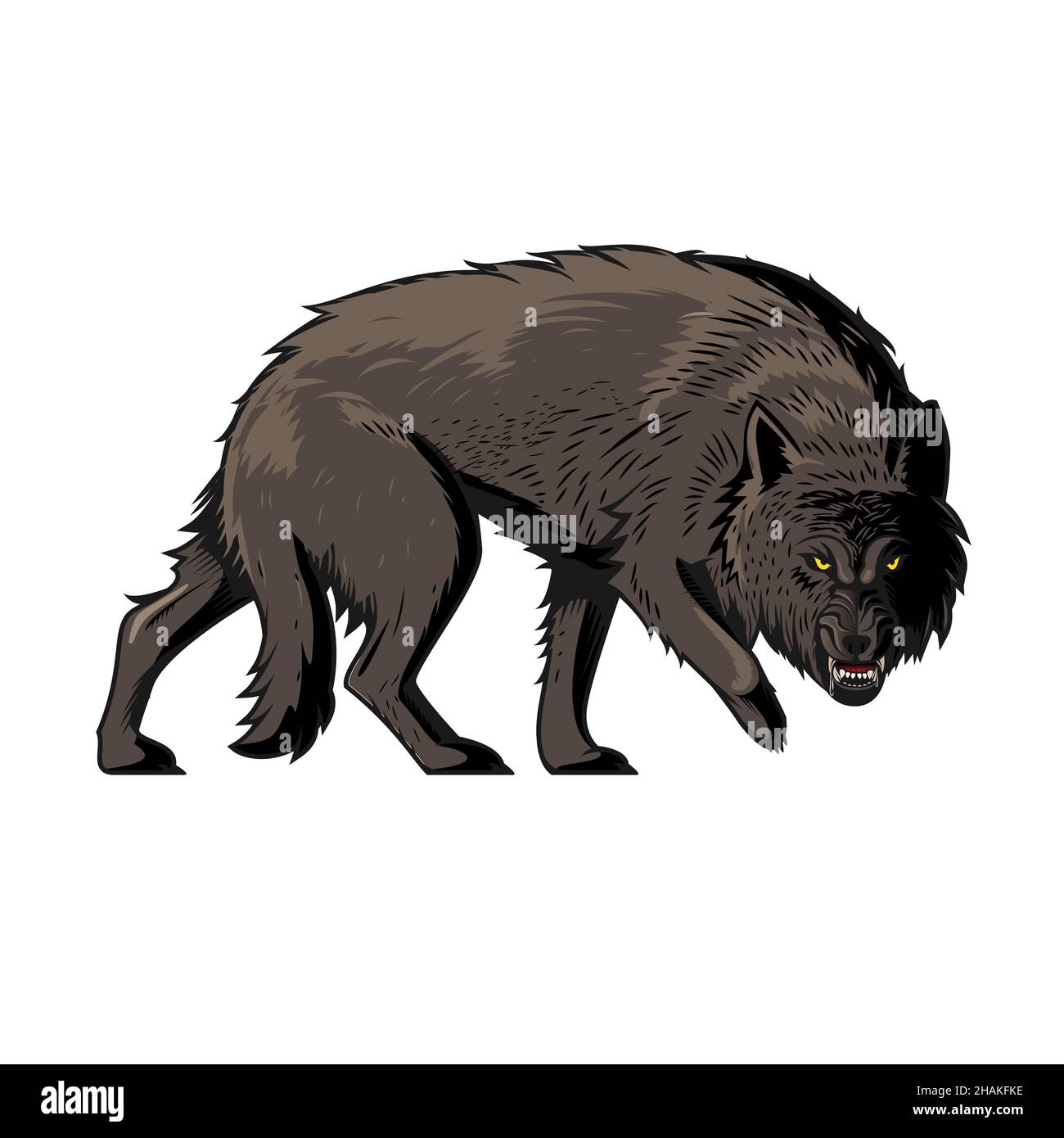 Le mythe du loup géant de Norse, symbole d'illustration de Fenir avec ...