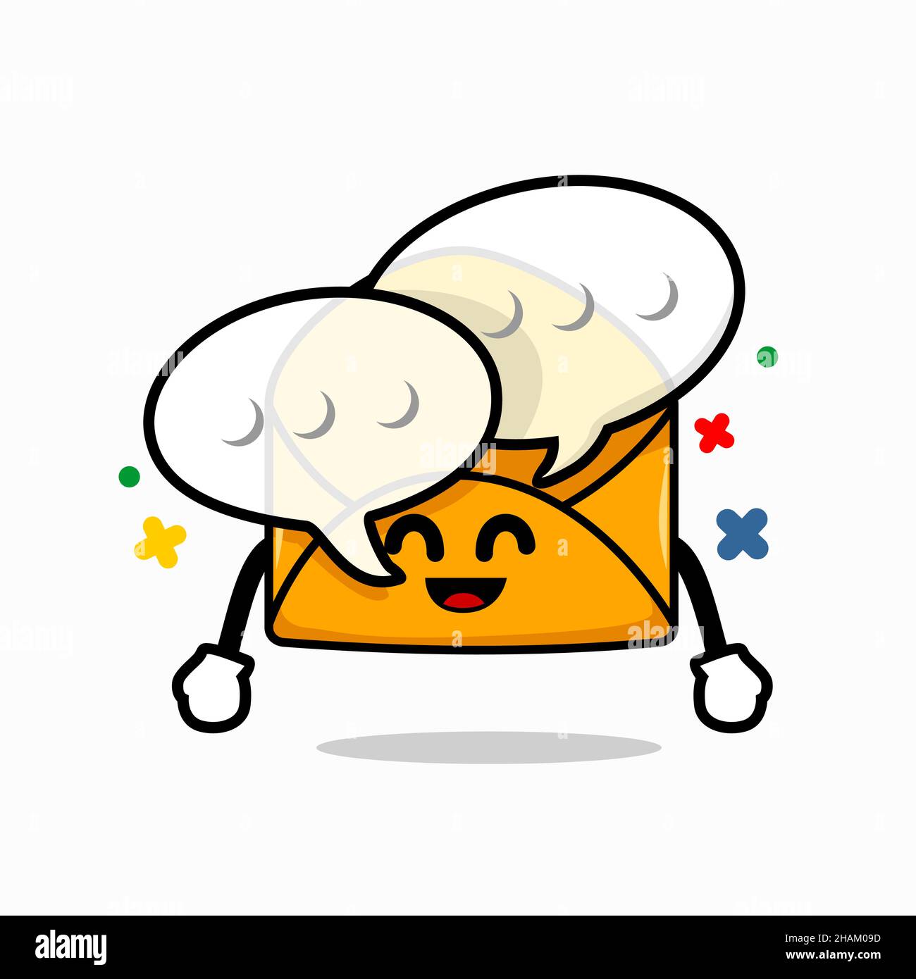 mail communicationconcept. mignon et isolé mail dessin animé visage ...