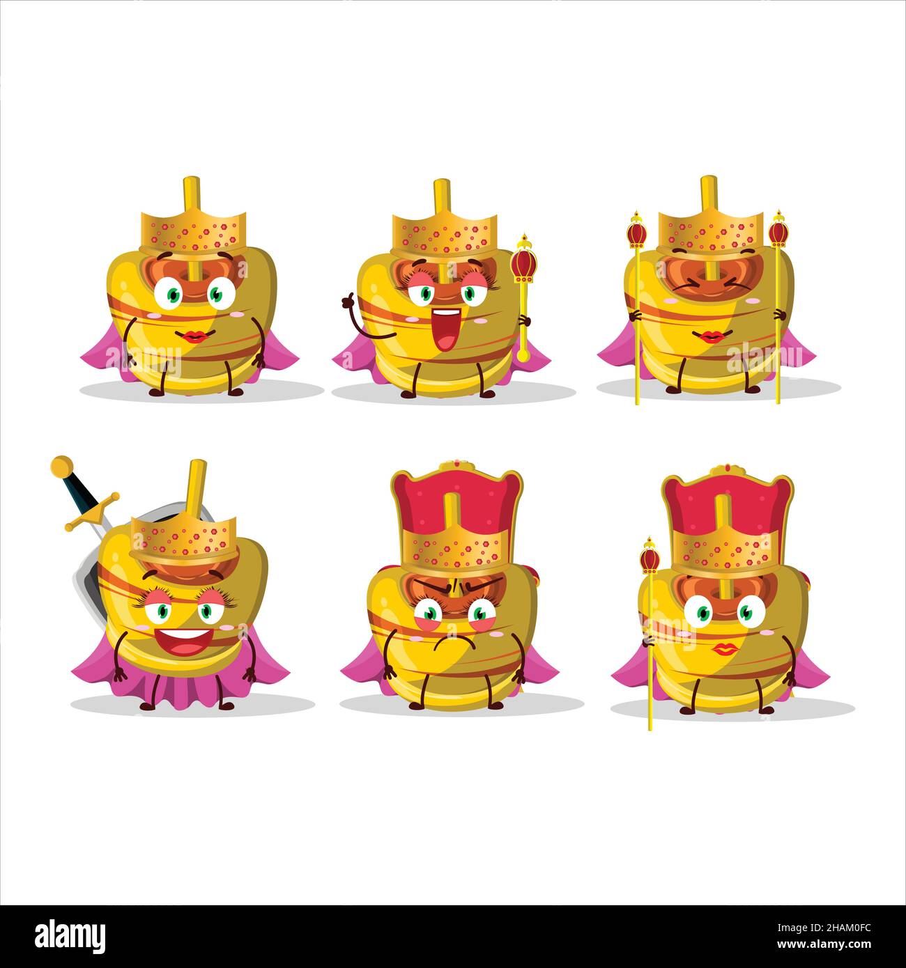 Queen et son dessin animé de vêtements magiques de sucre jaune bonbon ...
