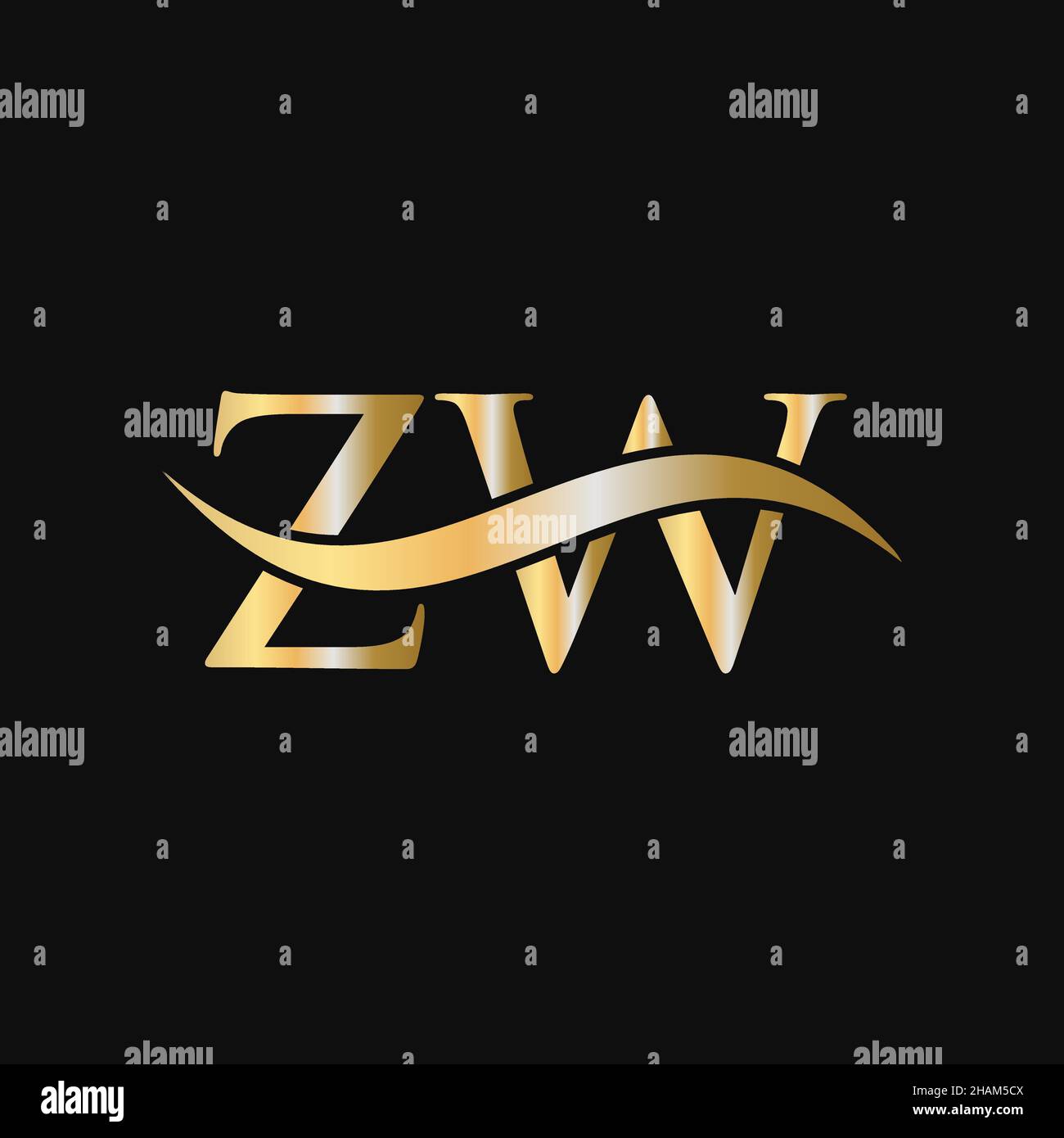 Modèle de logo Letter ZW.ZW, Z W lettre logo Modern, Flat, minimaliste, Business, Company Sign ...