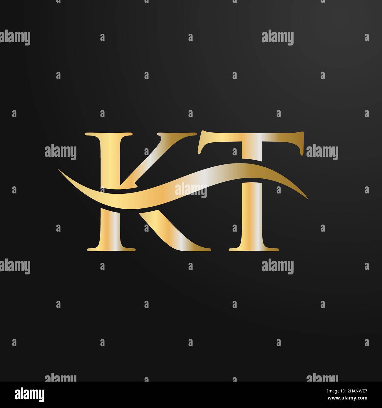 Modèle de conception d'affiche de logo lettre KT.KT, K T lettre logo Modern, Flat, minimaliste ...
