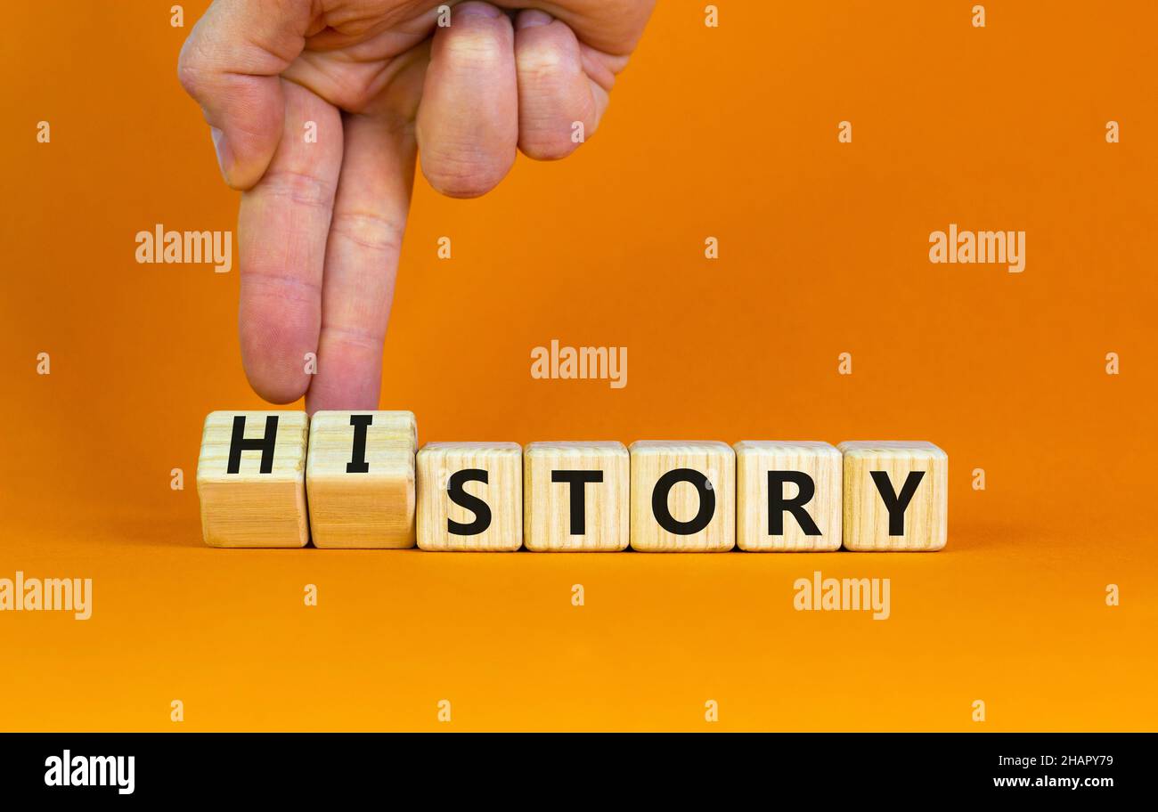 Symbole Histoire et Histoire.Historique transforme un cube, change le ...