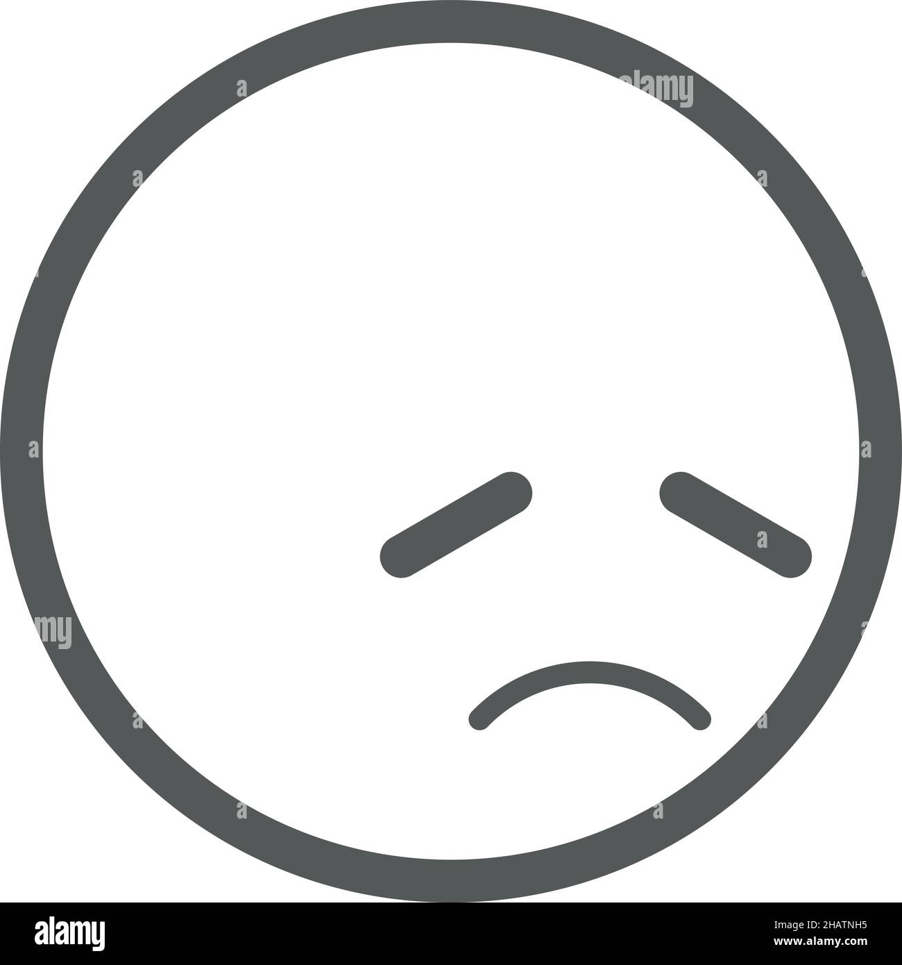 Emoji bouleversé.Face ronde désespérée.Émoticône de chagrin Image ...