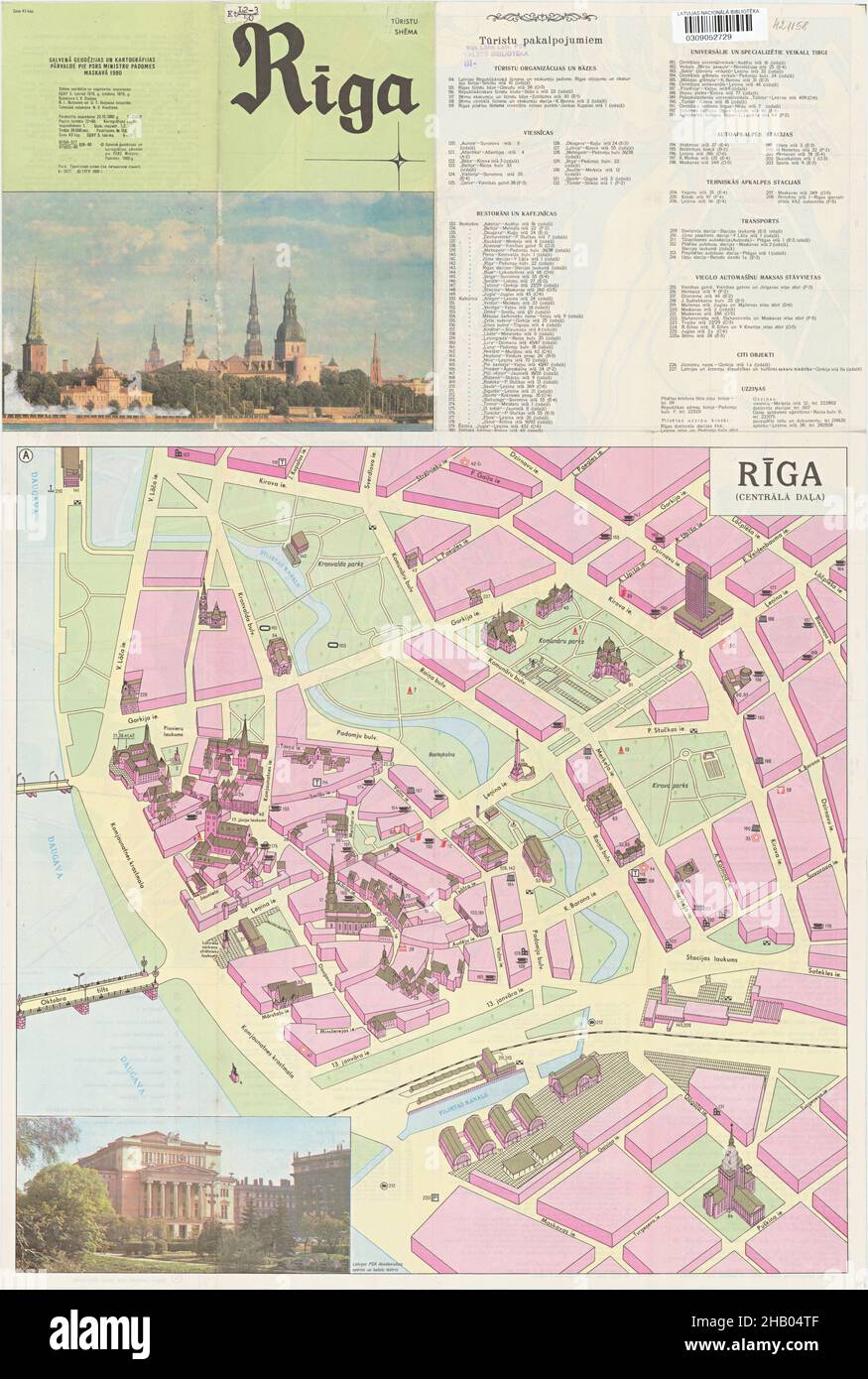 Carte de Riga, ancienne carte de Riga, vieille ville de Riga, carte de ...