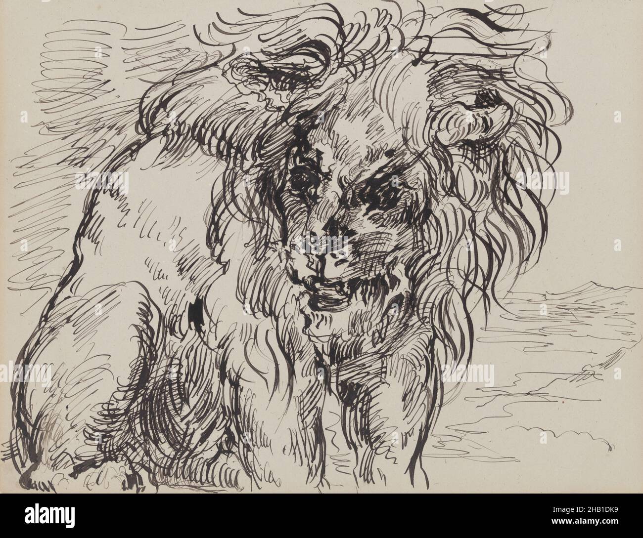 Lion, James Ensor, vers 1880-1890, dessin, Art belge Photo Stock - Alamy