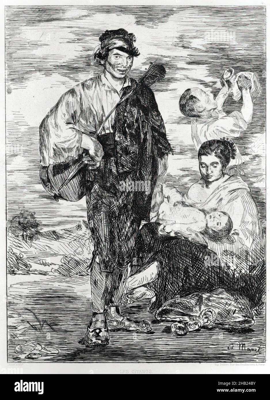 Les Gitans, les Gitanos, Cadart portfolio, 1862, Édouard Manet,Français ...