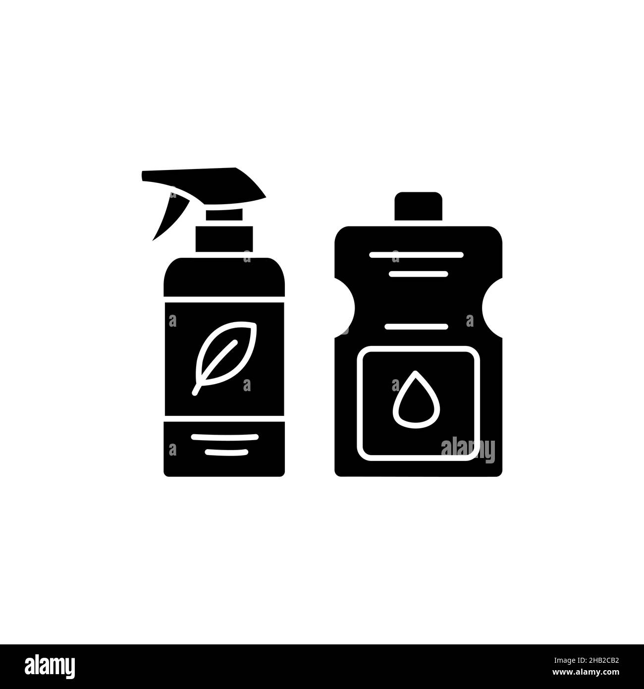 Icône de la ligne de couleur des produits ménagers ECO Clean ...