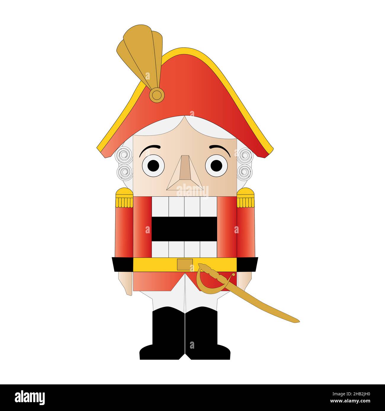 illustration isolée d'un casse-noisette avec un sabre sur fond blanc ...