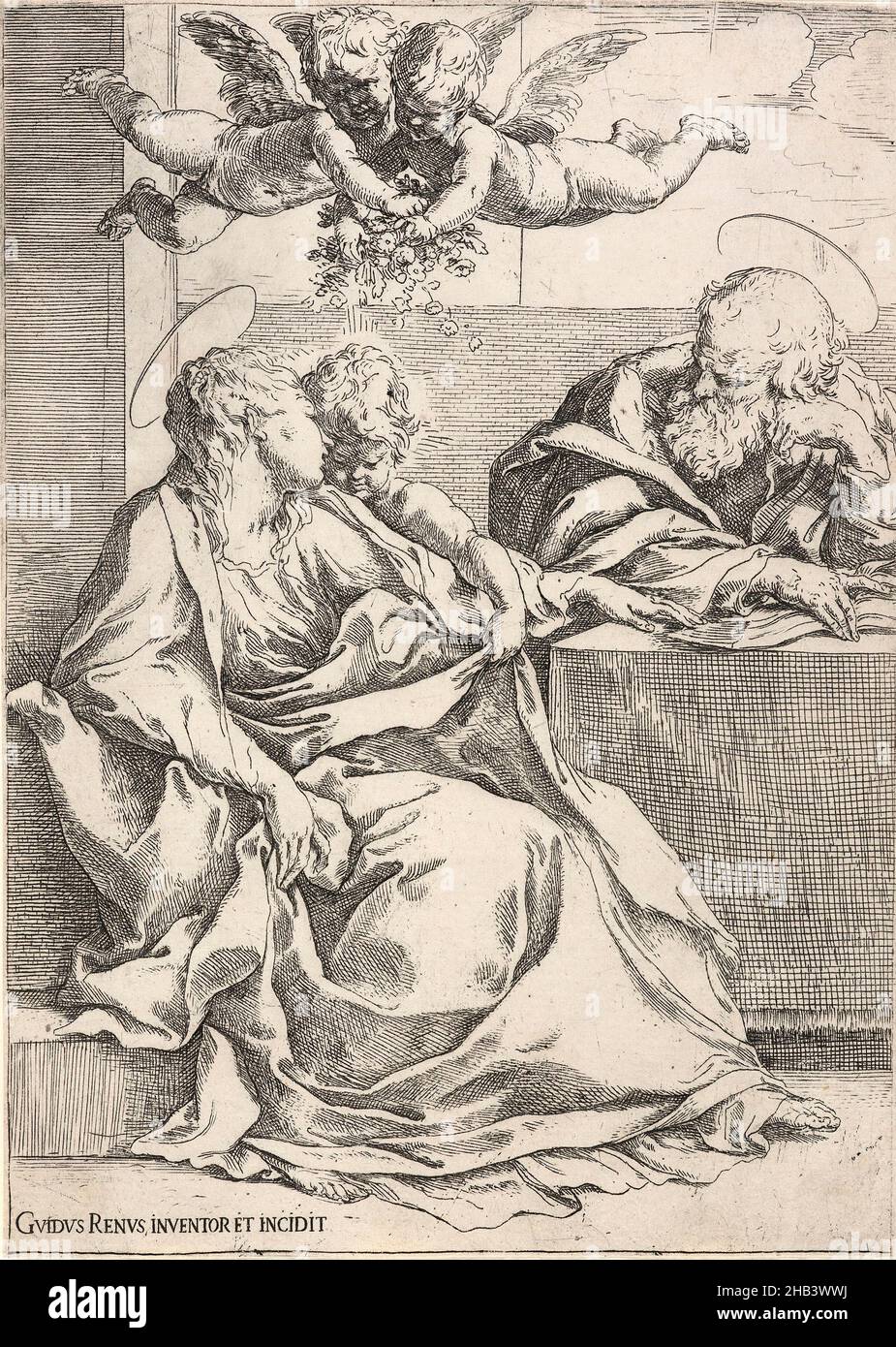 La Sainte famille avec deux anges., Guido Reni, artiste, 1600-1640 ...