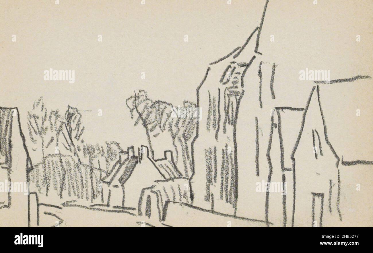 Feuille 7 recto d'un carnet de croquis de 26 feuilles, Dorpsstraat ...