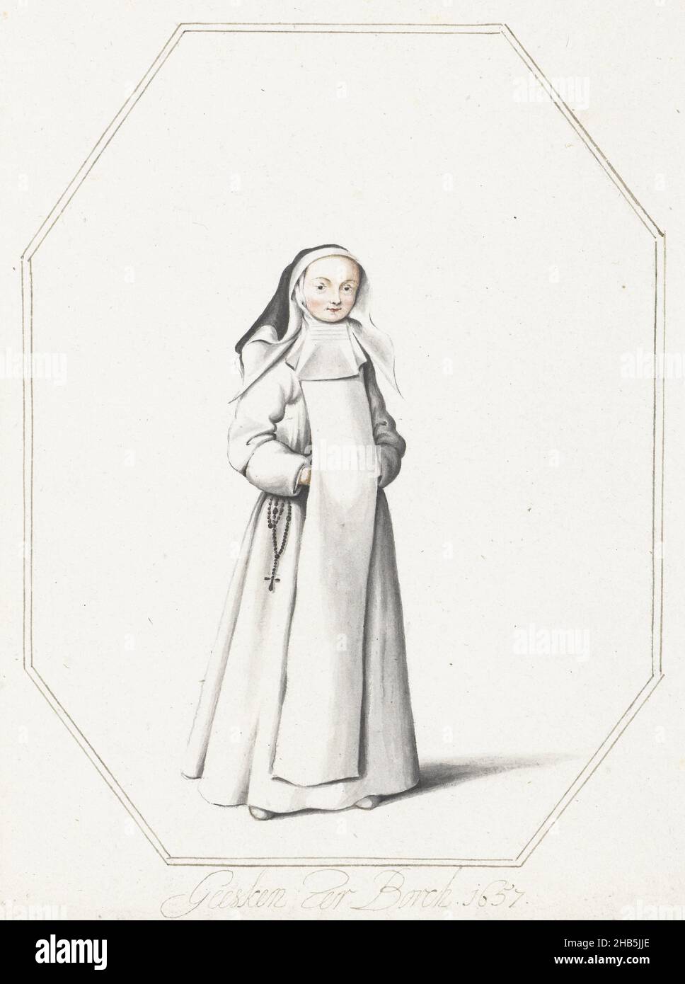 Non debout, non debout, probablement membre de l'ordre des Dominicains ...