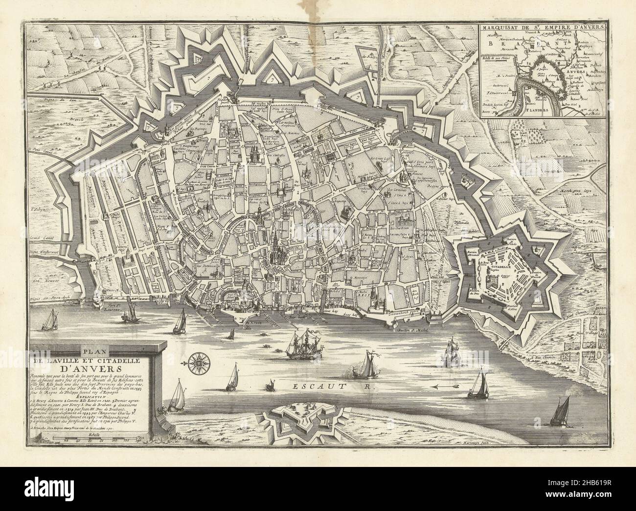 Plan de la ville et citadelle danvers Banque de photographies et d ...