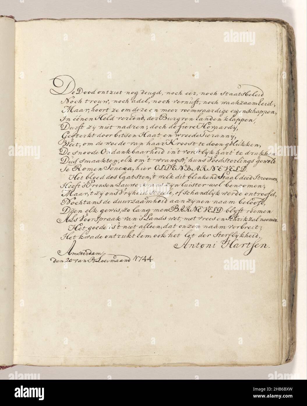 Poème sur l'épée avec lequel Johan van Oldenbarnevelt aurait été ...